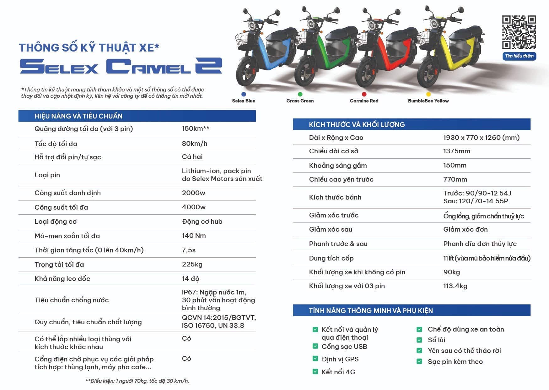 Xe Máy Điện Selex Camel 2 - Selex Motors - Hệ sinh thái Xe máy điện thông minh